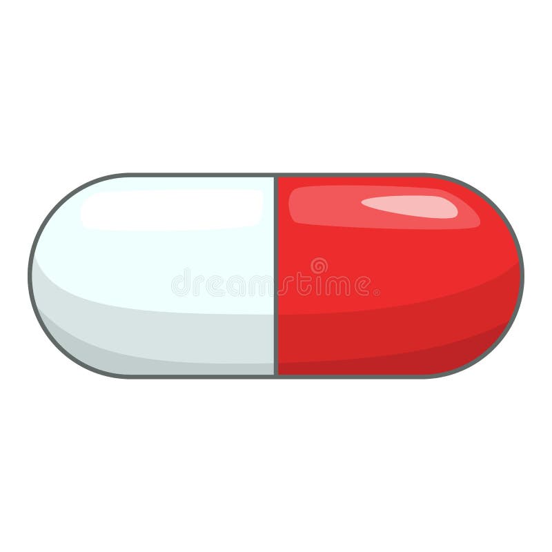 Capsule Pill Icon, Cartoon Style Stock Vector - Illustration of ...