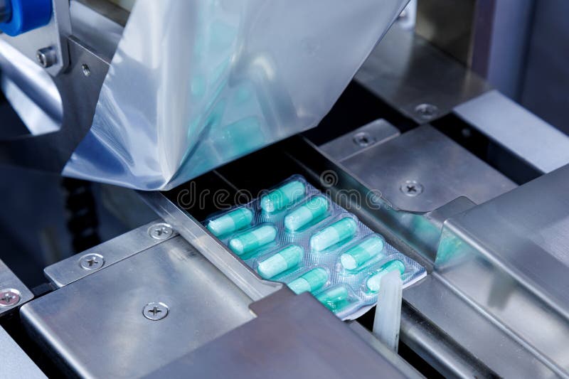 Capsule Pill Ready on Medicine Aluminum Foil Packaging in the Process ...