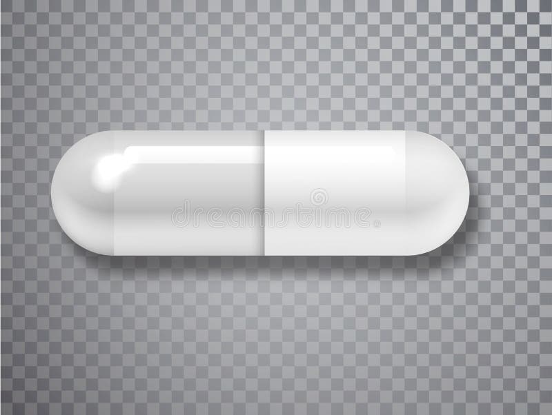 Capsule Pill with Shadow Isolated on Transparent Background. Vector ...