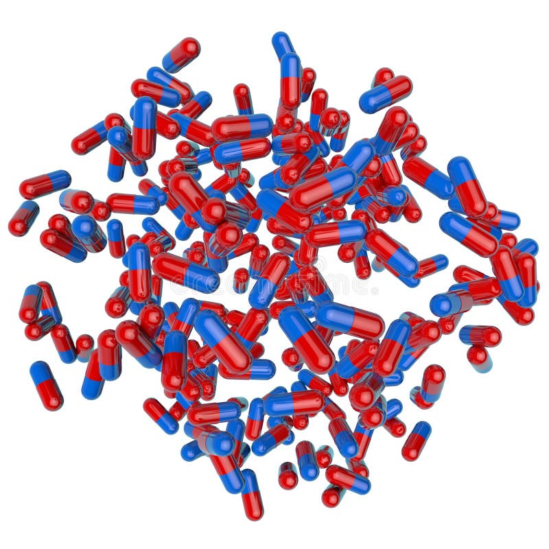 Capsule Pills.Circle Frame. on White Background Stock Illustration ...