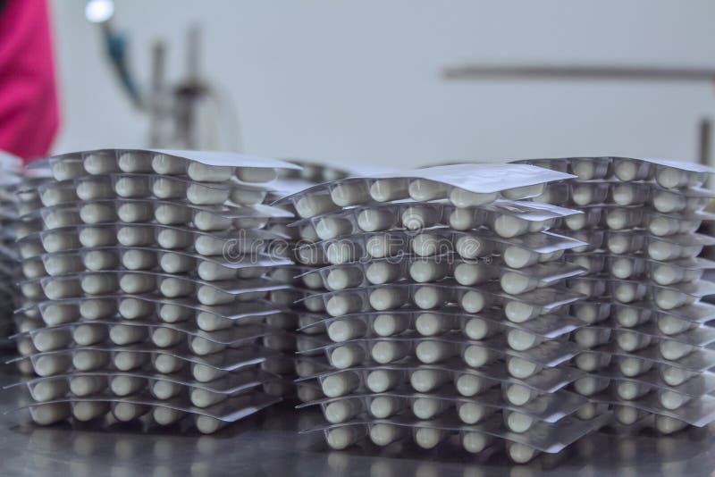 Capsule Production Process in Factory Stock Image - Image of ...