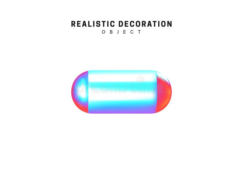 Capsule. Realistic Shape 3d Objects with Gradient Holographic Color of ...