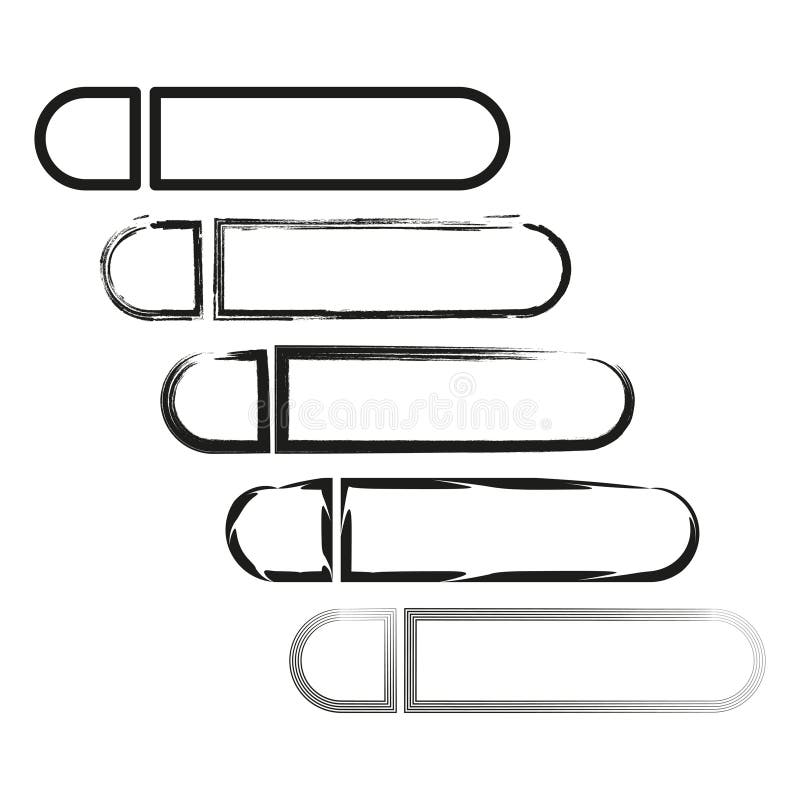 Capsule Shape Icon. Rounded Bar Figure. Abstract Geometry Form. Vector ...