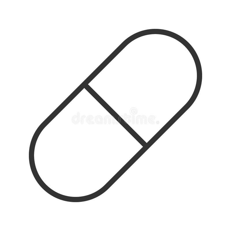 Capsule Tablet Linear Icon. Thin Line Illustration. Vector Isolated ...