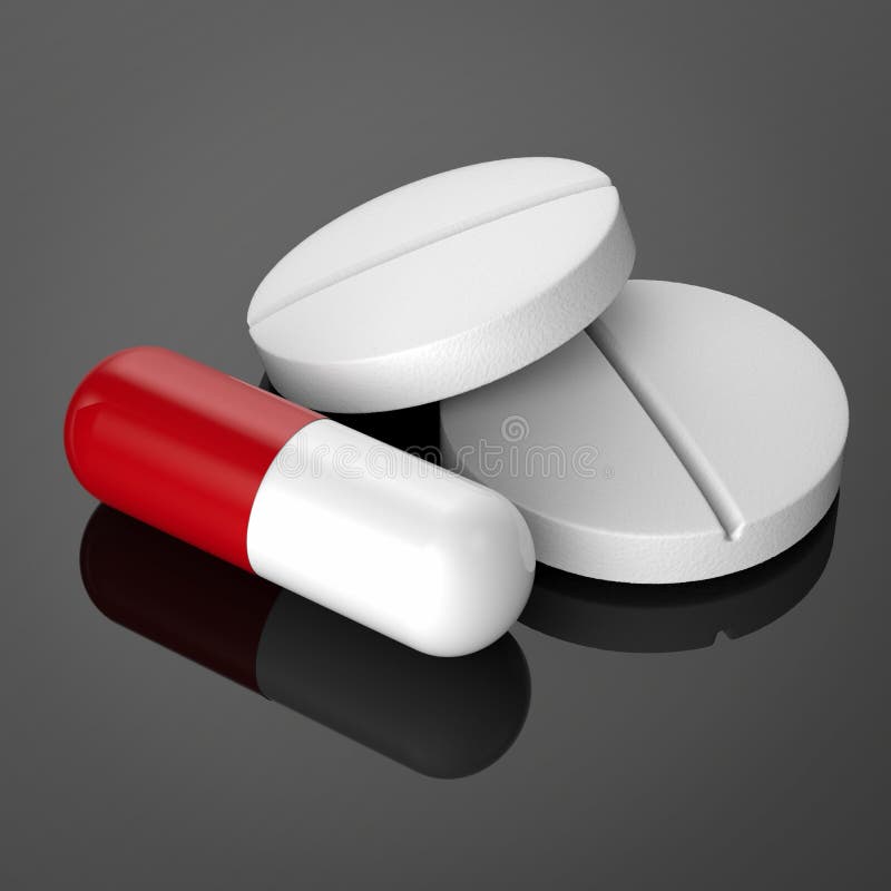 Capsule and tablet pills stock illustration. Illustration of medication ...