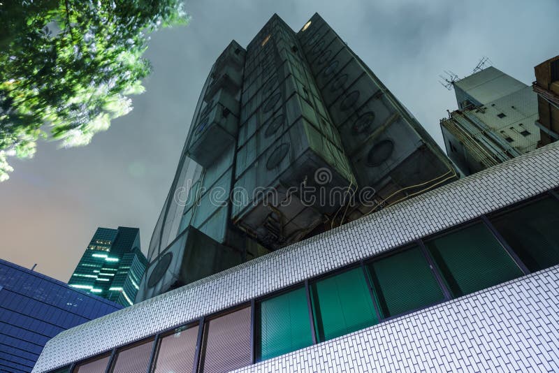 Capsule Tower Building, Japan Tokyo Stock Photo - Image of tower ...