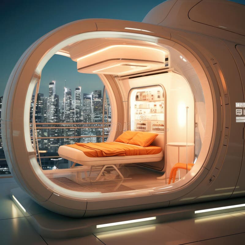 Capsule Type Apartment, High Technology Stock Illustration ...
