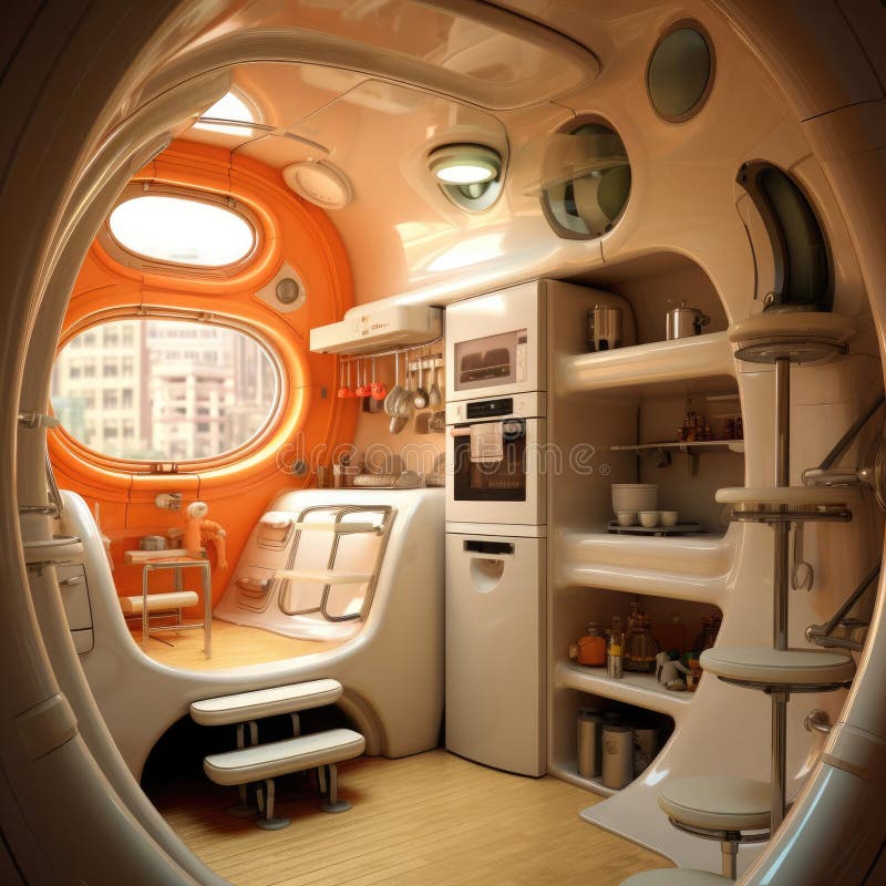 Capsule Type Apartment, High Technology Stock Illustration ...