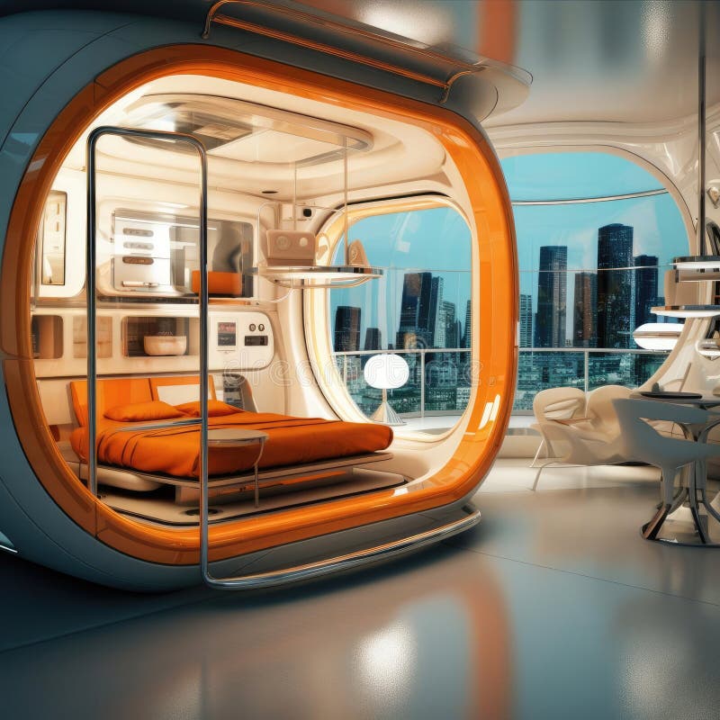 Capsule Type Apartment, High Technology Stock Illustration ...