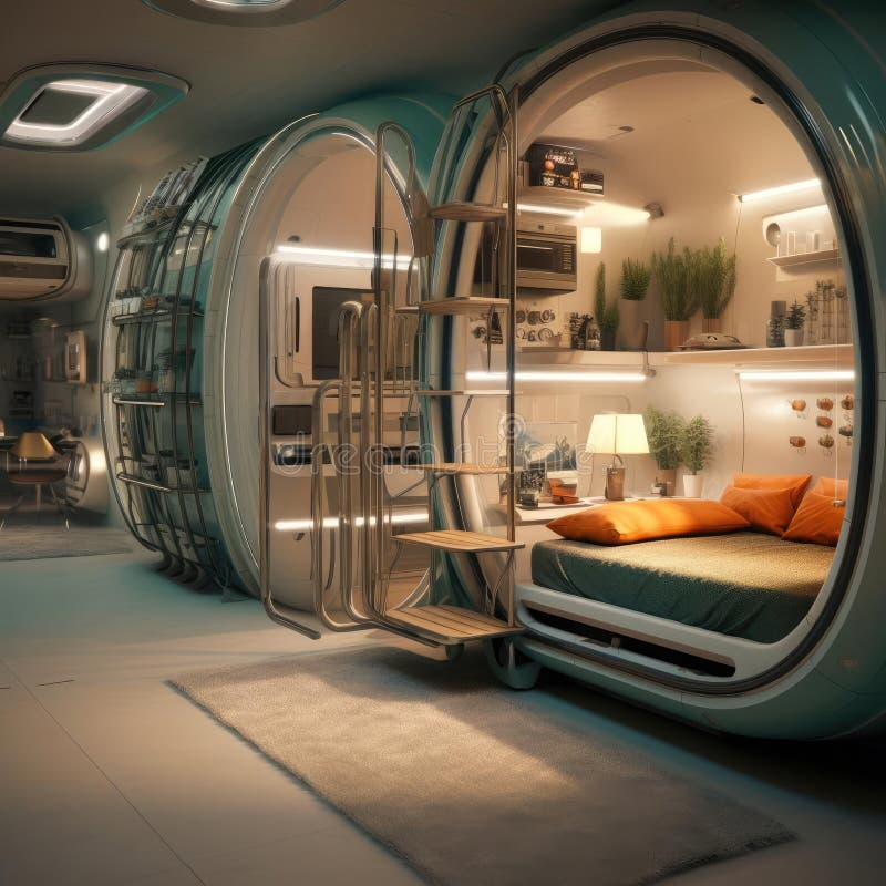 Capsule Type Apartment, High Technology Stock Illustration ...