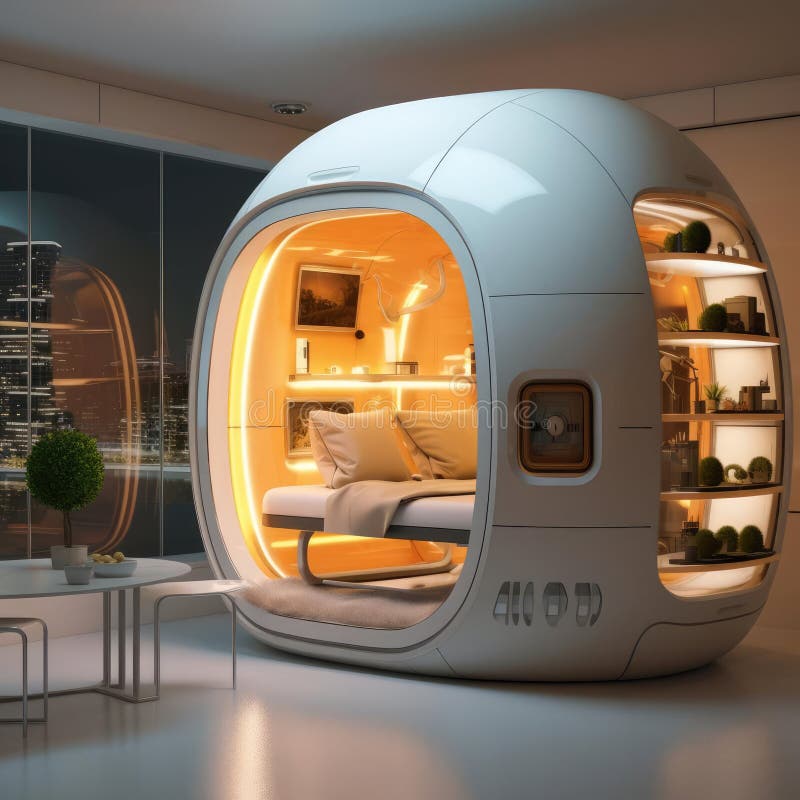 Capsule Type Apartment, High Technology Stock Illustration ...