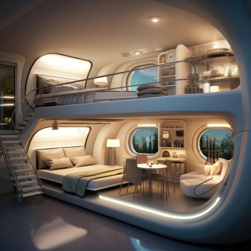Capsule Type Apartment, High Technology Stock Illustration ...