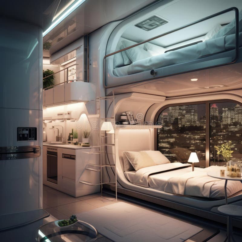 Capsule Type Apartment, High Technology Stock Illustration ...