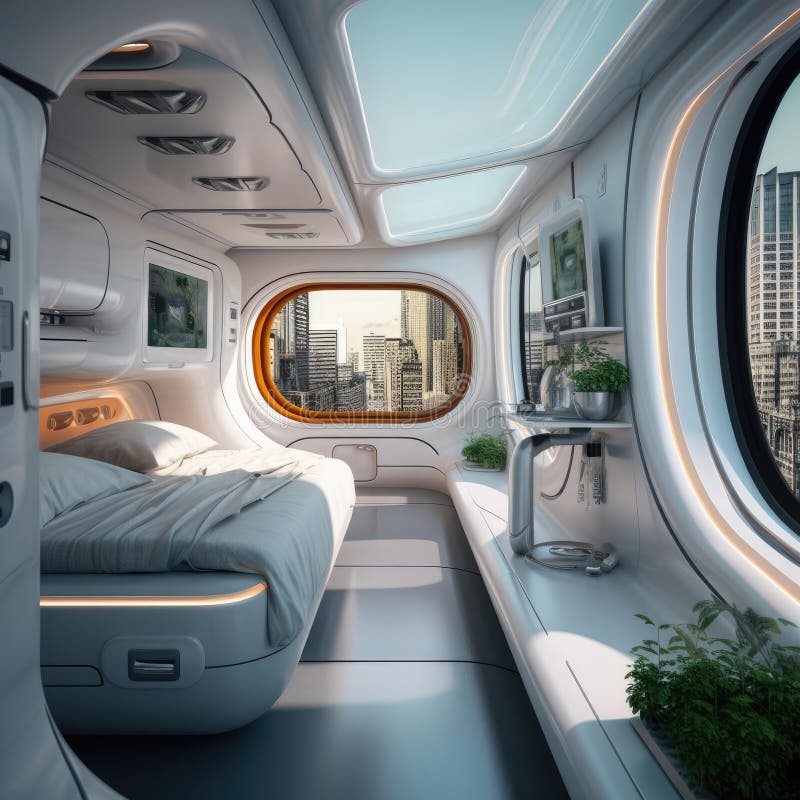 Capsule Type Apartment, High Technology Stock Illustration ...