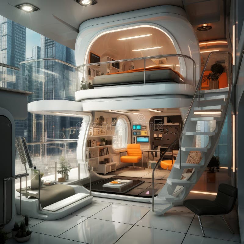 Capsule Type Apartment, High Technology Stock Illustration ...