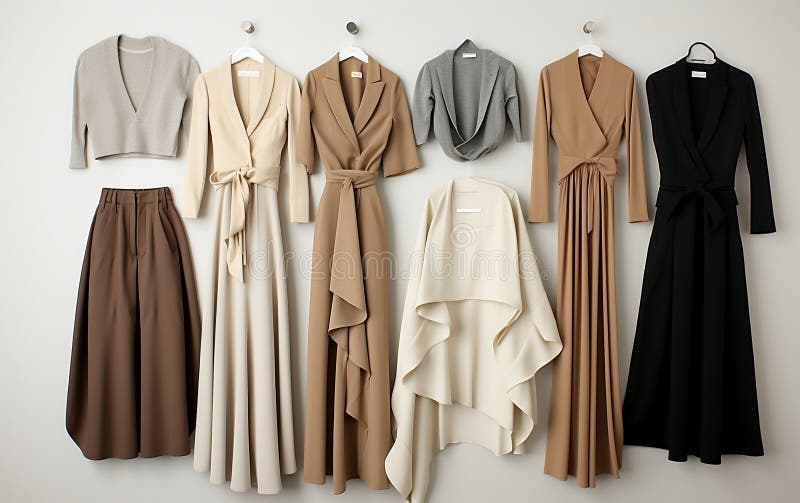 Capsule Wardrobe Fashion Collection. Generative AI Stock Illustration ...