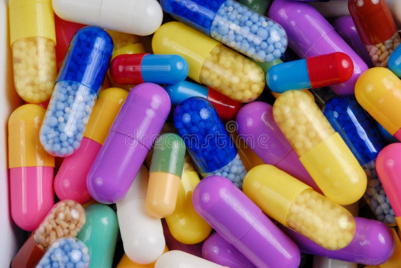 Pharmaceutical Drug Capsules Stock Image - Image of filled, cylindrical ...