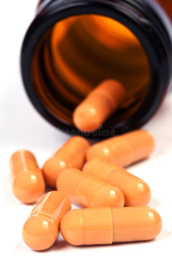 Capsules and bottle stock photo. Image of pill, bottle - 27307366