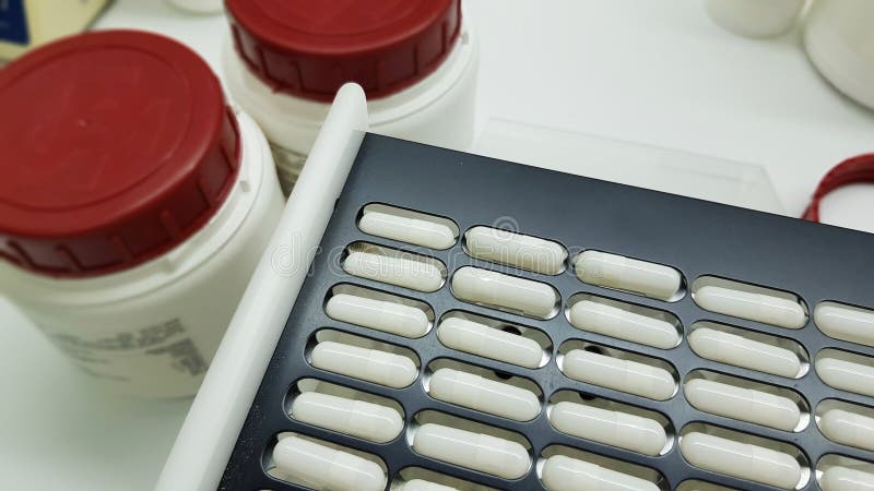 Capsules Compounding In The Pharmacy Laboratory Stock Photo - Image of ...