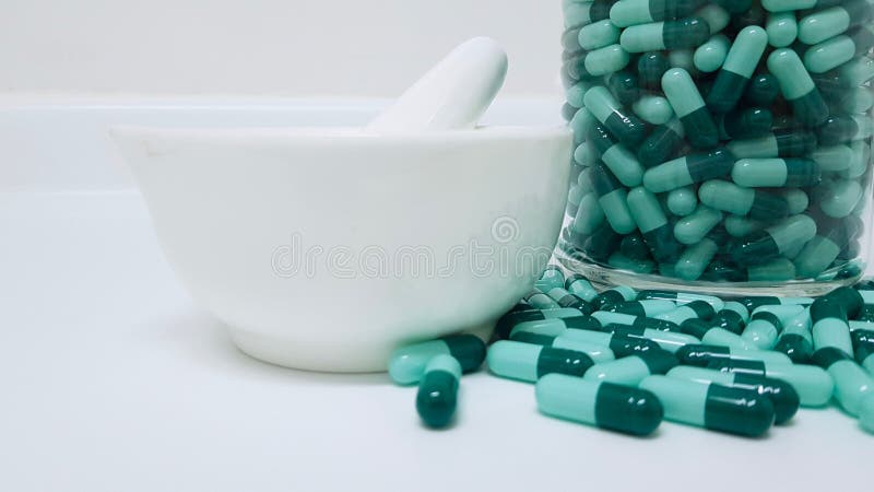 Capsules Compounding Isolated Stock Photo - Image of compounding, green ...