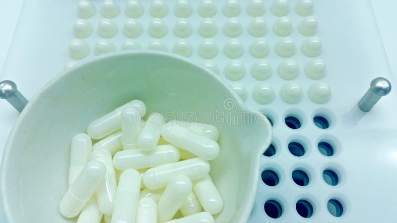 Capsules Compounding in the Pharmacy Laboratory Stock Photo - Image of ...