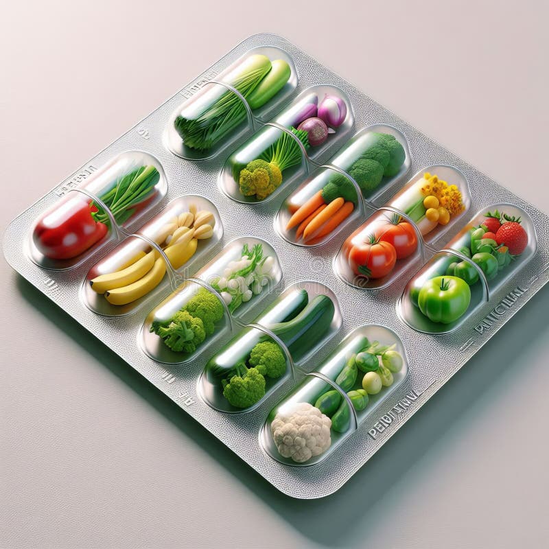 Capsules Containing Healthy Properties of Vegetables in Blister ...
