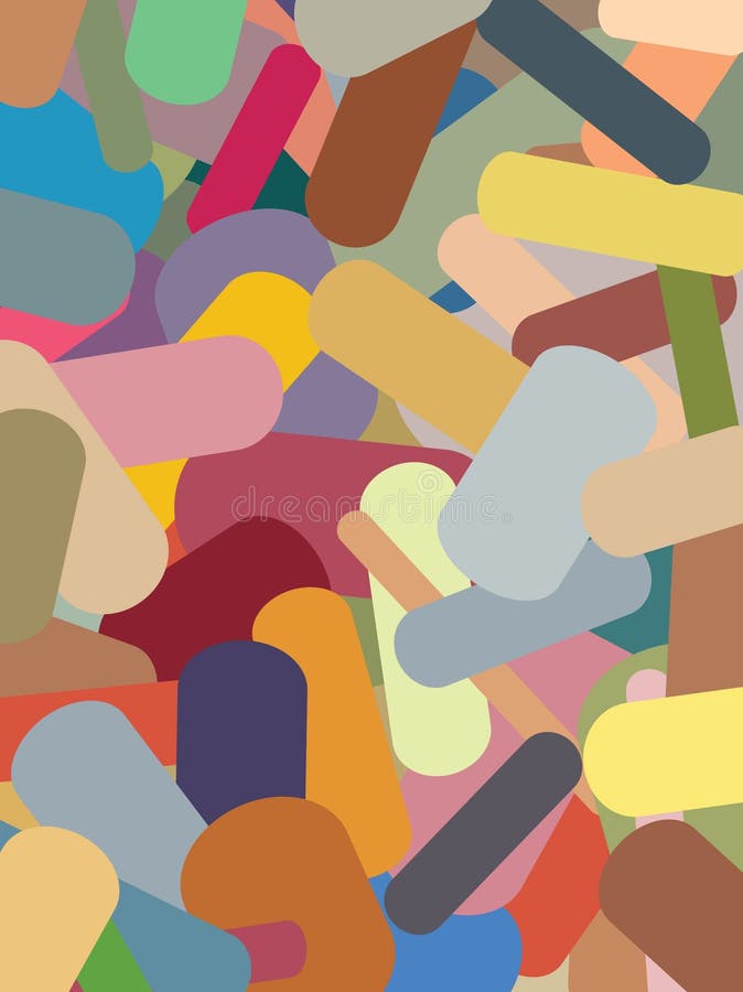 Capsules, Digitally Created Flat Shapes Thrown Together in Random Stock ...