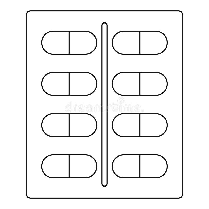 Capsules Icon, Outline Style Stock Vector - Illustration of medical ...