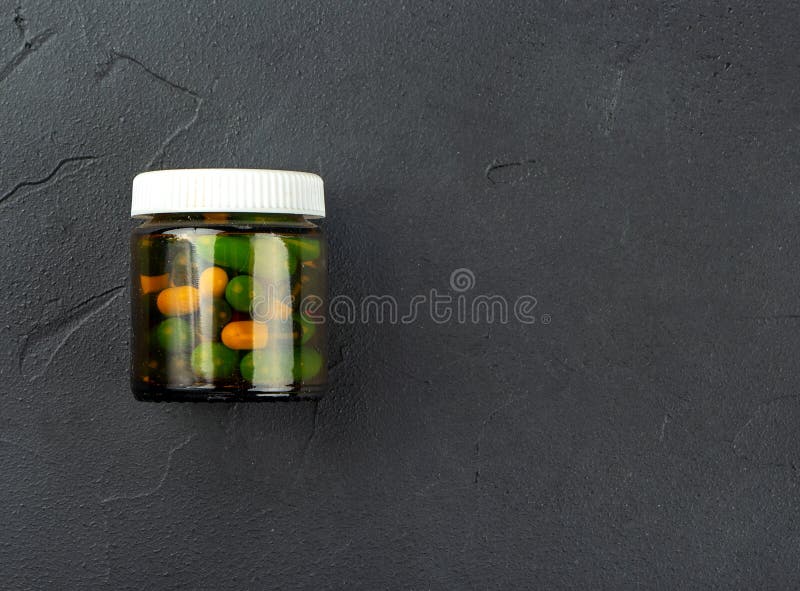 Capsules in a jar stock image. Image of package, drug - 139762509
