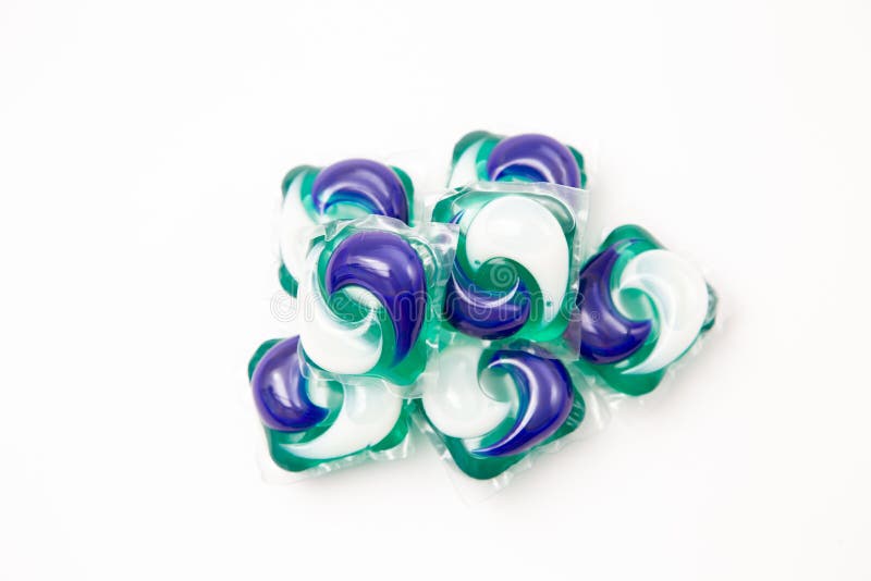 Capsules with Laundry Detergent on a White Background. Stock Photo ...
