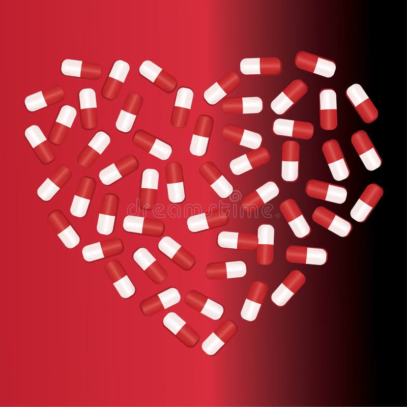 The Capsules Lying in the Form of Heart Stock Vector - Illustration of ...