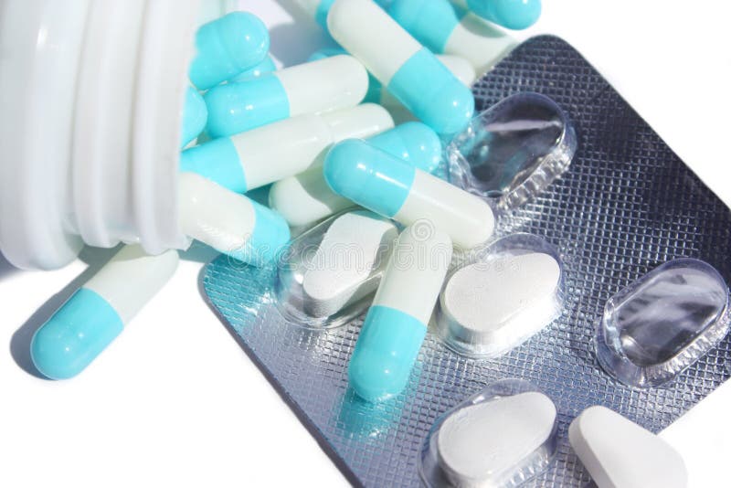 Capsules on Package of Pills Stock Image - Image of close, medical ...