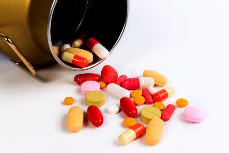 Pills or Candy of Different Colors in a Mess Stock Image - Image of ...