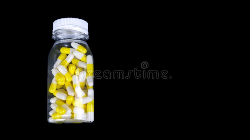 Capsules in Plastic Bottle Packaging Stock Image - Image of container ...