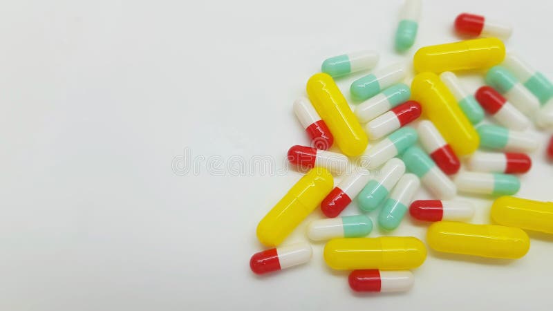 Capsules of Different Sizes and Colors Stock Image - Image of medical ...