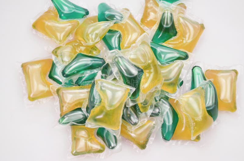 Laundry Washing Detergent Capsules. Stock Image - Image of chemical ...