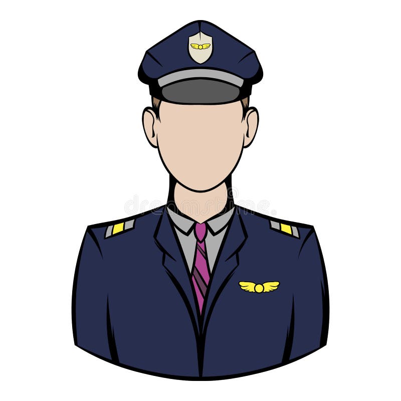 Captain of the Aircraft Icon Cartoon Stock Vector - Illustration of ...