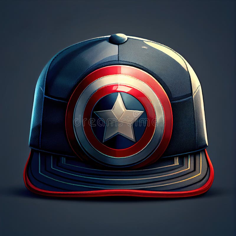A Captain America Hat with a Star on it S Side and a Red Stock ...