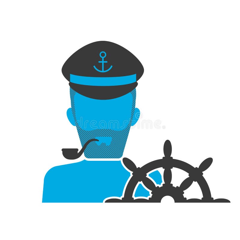 Captain blue icon stock vector. Illustration of male - 44764766