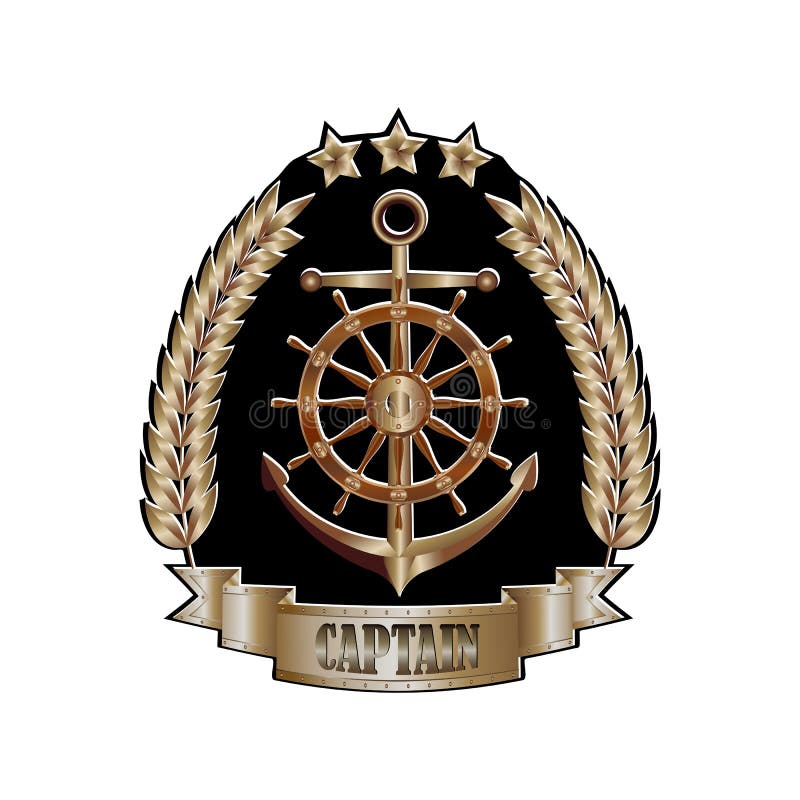 Captain_cap_badge_set иллюстрация вектора. иллюстрации насчитывающей ...