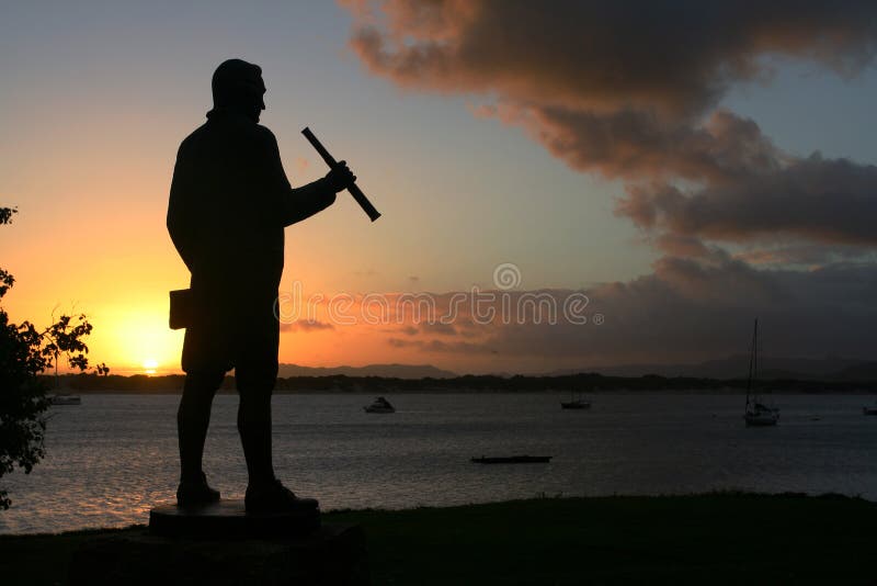 Captain cook stock photo. Image of north, sail, statue - 5508978