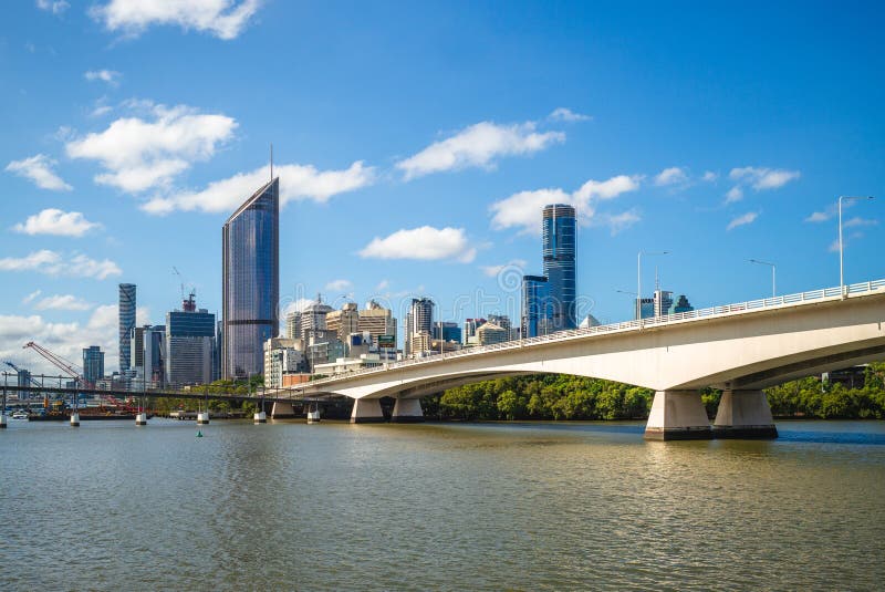 Captain Cook Bridge Over Brisbane River in Brisbane Stock Image - Image ...