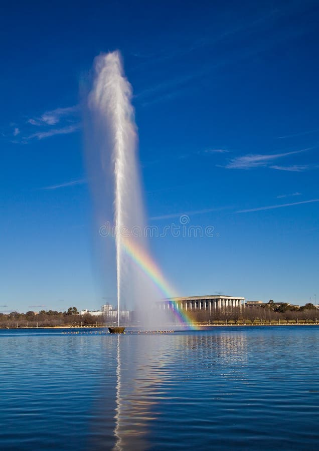 The Captain Cook Memorial Jet in Canberra Stock Photo - Image of ...
