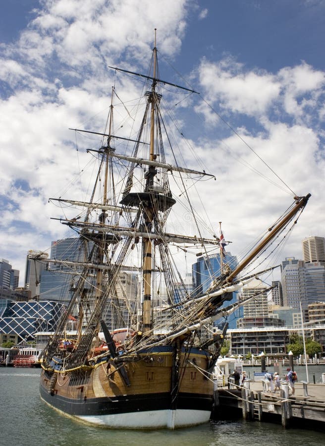 Captain Cook s Ship stock image. Image of harbour, james - 10736089