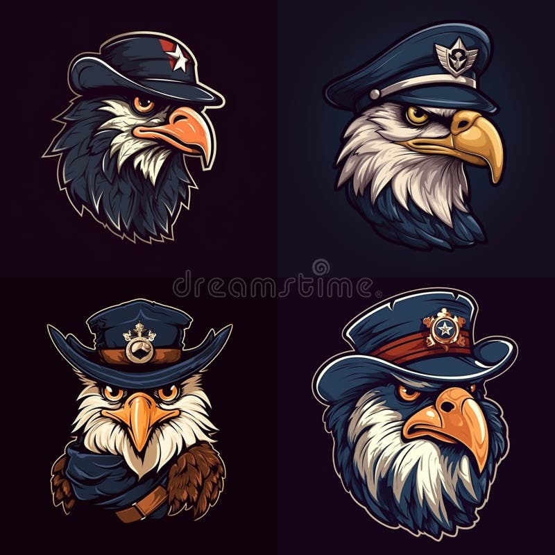 Captain eagle mascot logo stock illustration. Illustration of graphic ...