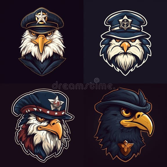 Captain eagle mascot logo stock illustration. Illustration of falcon ...