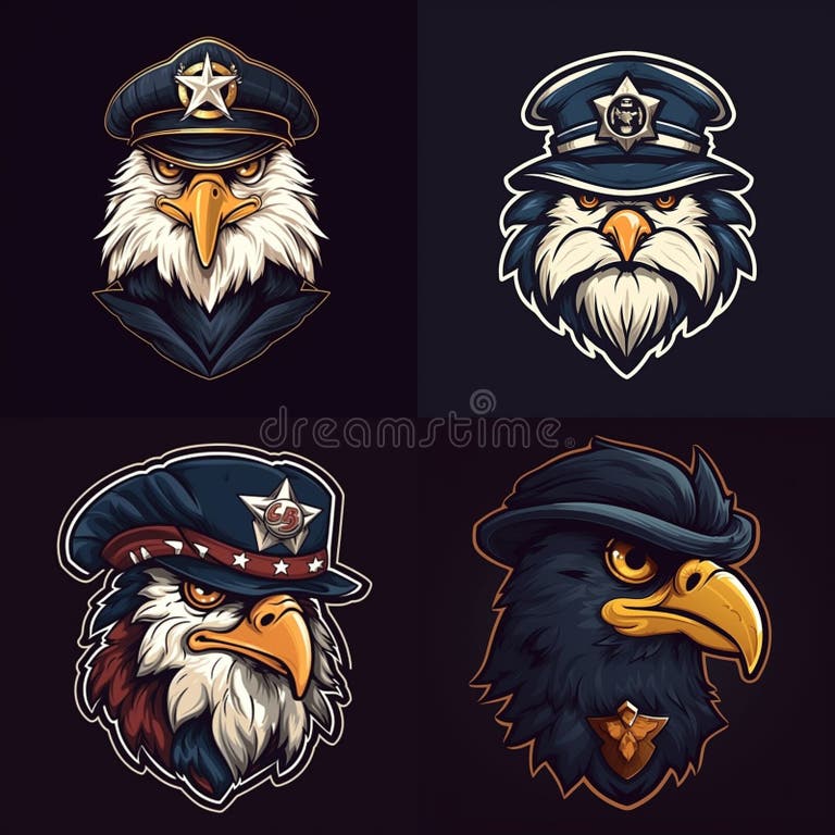 Captain eagle mascot logo stock illustration. Illustration of falcon ...