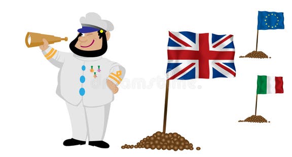 Captain with Flag 2 stock vector. Illustration of britain - 7596469