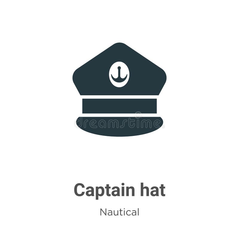 Captain Hat Vector Icon on White Background. Flat Vector Captain Hat ...