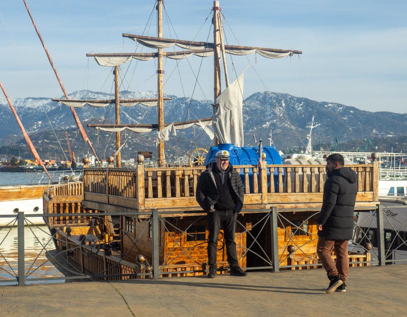 Captain at His Ship. a Man in a Captain S Hat Editorial Photography ...